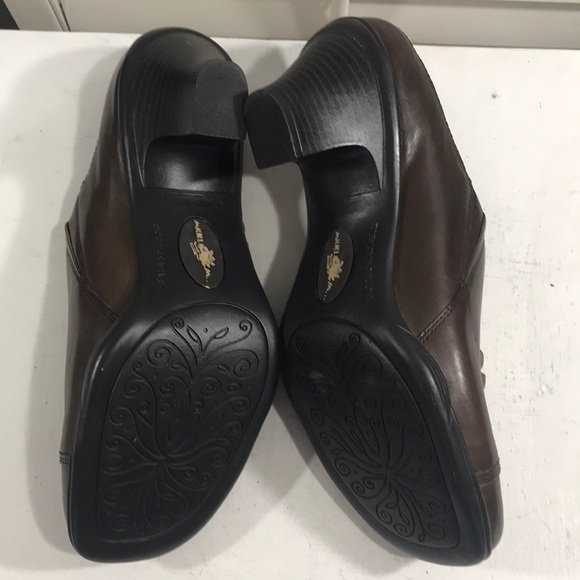 Michel M | Shoes | Michel M Dark Brown Leather Low Heel Clog Mule 8m ...